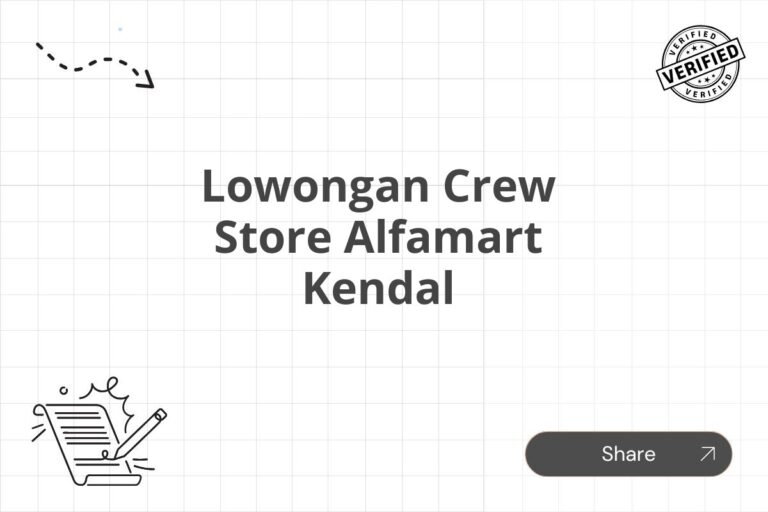 Lowongan Crew Store Alfamart Kendal Tahun 2025 (Lamar Sekarang)