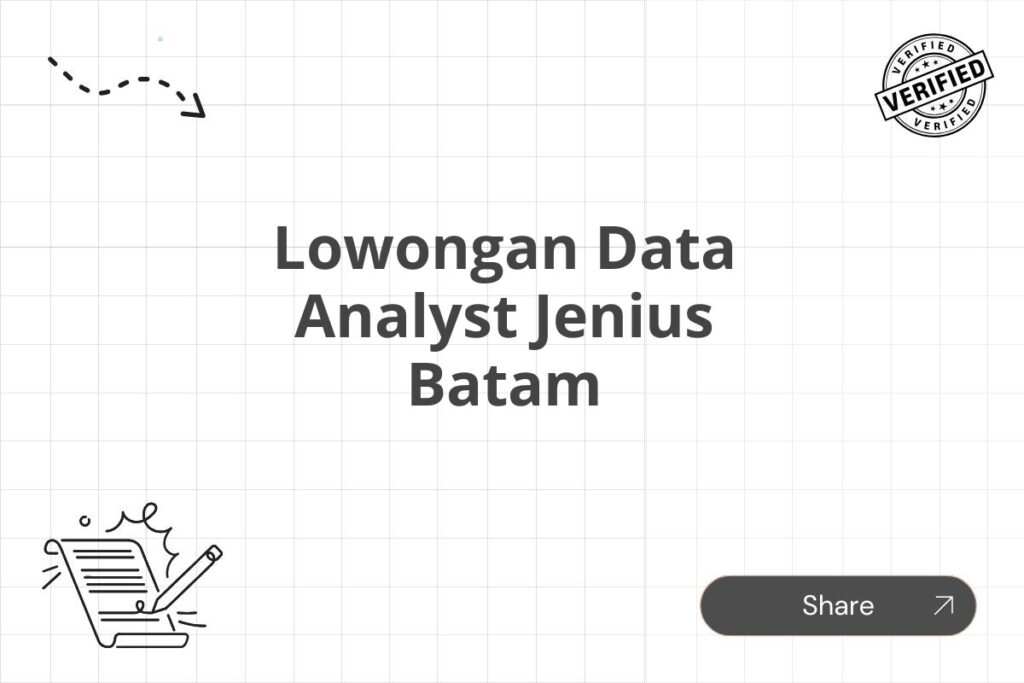 Lowongan Data Analyst Jenius Batam Tahun 2025
