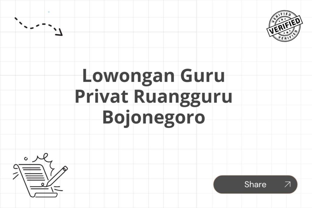 Lowongan Guru Privat Ruangguru Bojonegoro Tahun 2025 (Resmi)