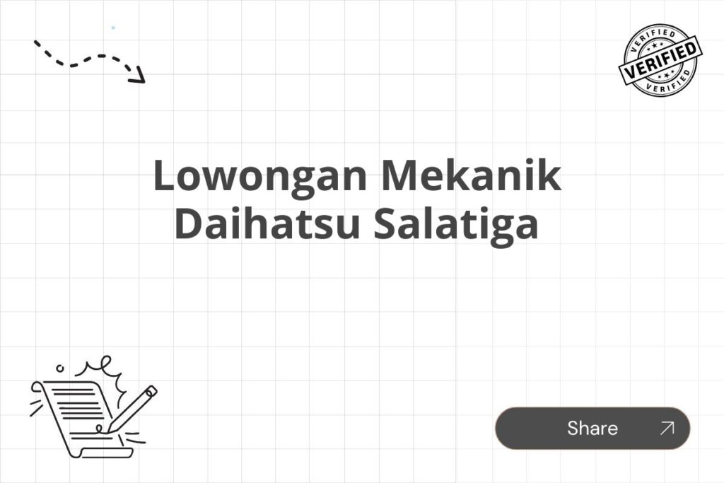 Lowongan Mekanik Daihatsu Salatiga Tahun 2025 (Resmi)