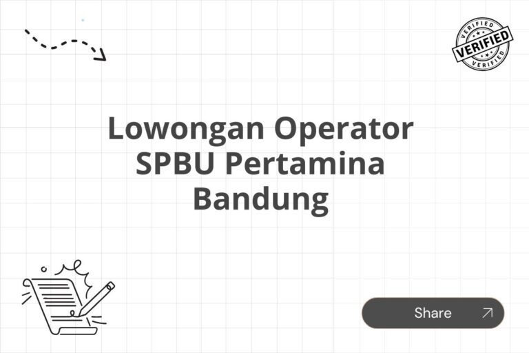 Lowongan Operator SPBU Pertamina Bandung Tahun 2025 (Resmi)