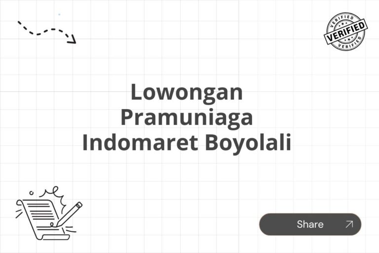 Lowongan Pramuniaga Indomaret Boyolali Tahun 2025 (Apply Now)